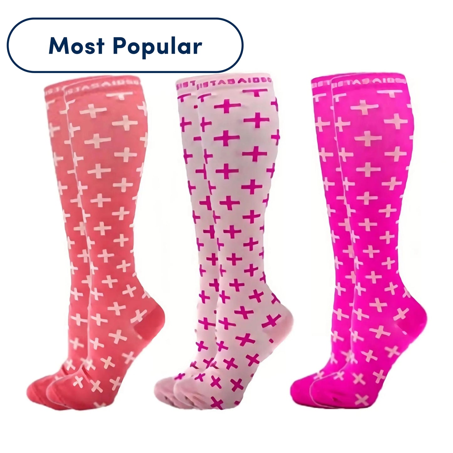 Pink-on-Pink Compression Socks 3-Set – Sistasaidso+